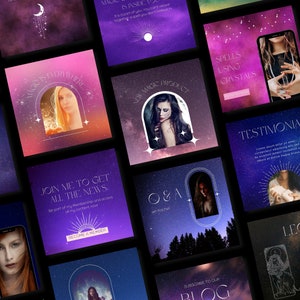 Celestial Canva Instagram Post Templates: Moon Magic, Tarot (digital ...