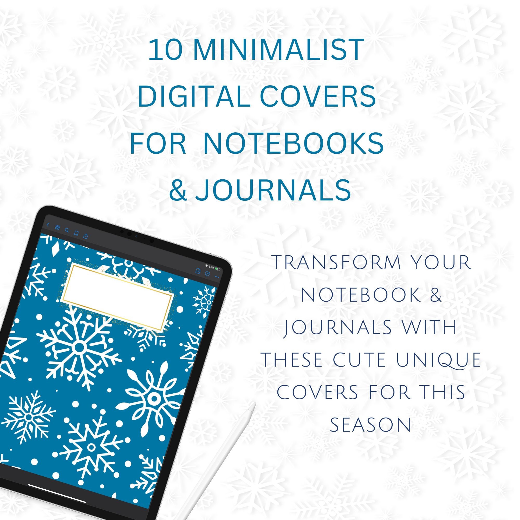 Minimalist Winter Digital Notebook Covers | Winter Digital Covers ...