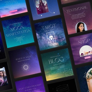 Magical Spiritual Canva Instagram Post Templates, Celestial Instagram ...
