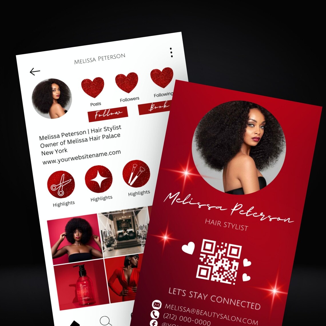 Instagram Business Cards, DIY Canva Business Card Template Design, IG ...