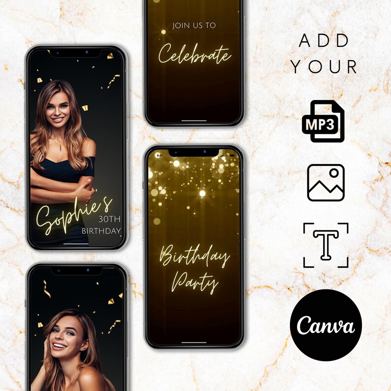 Women's Birthday Invitation Template Digital Video Invite Animated ...