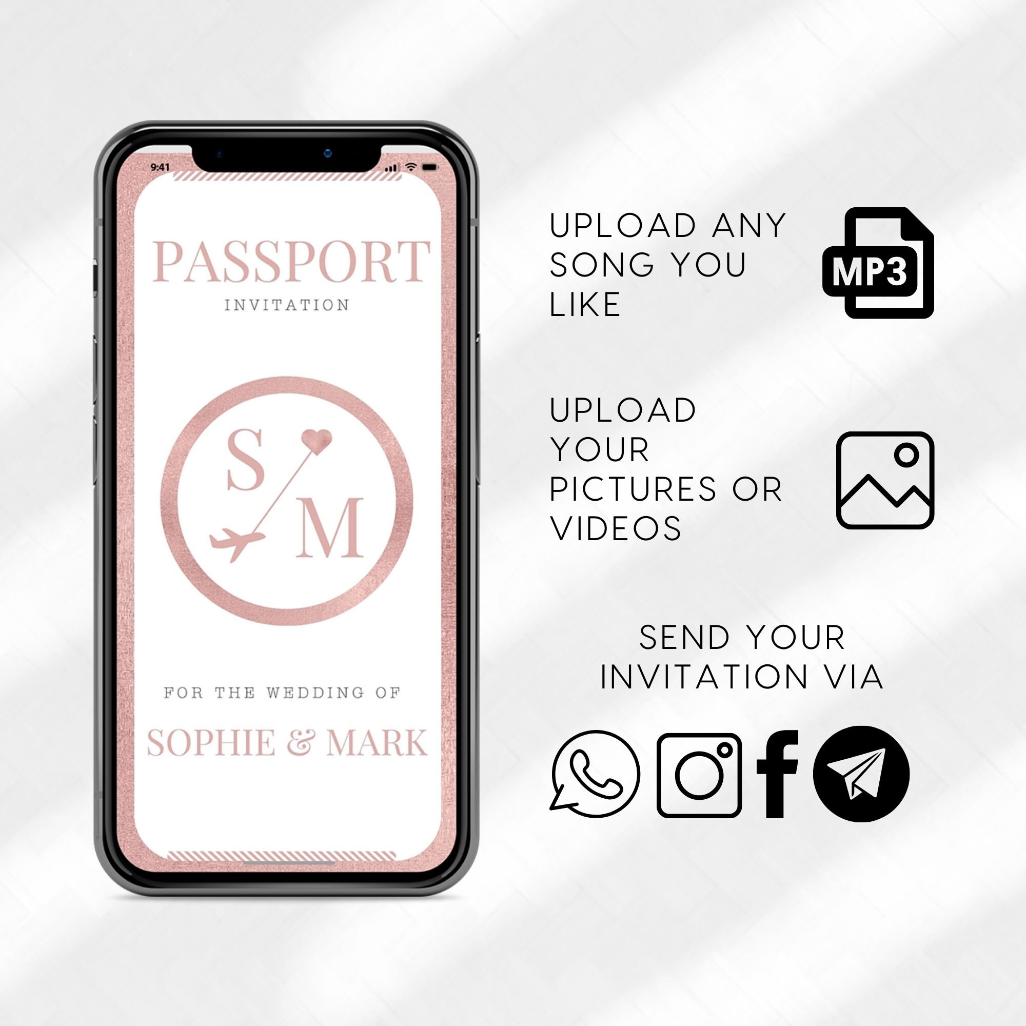 Destination Wedding Passport Save The Date Video Invitation Digital 7267