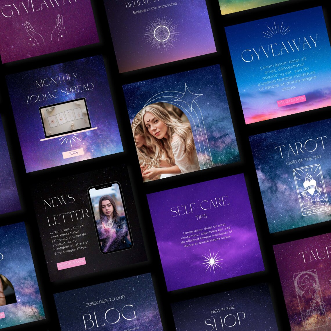 Magical Spiritual Canva Instagram Post Templates, Celestial Instagram ...