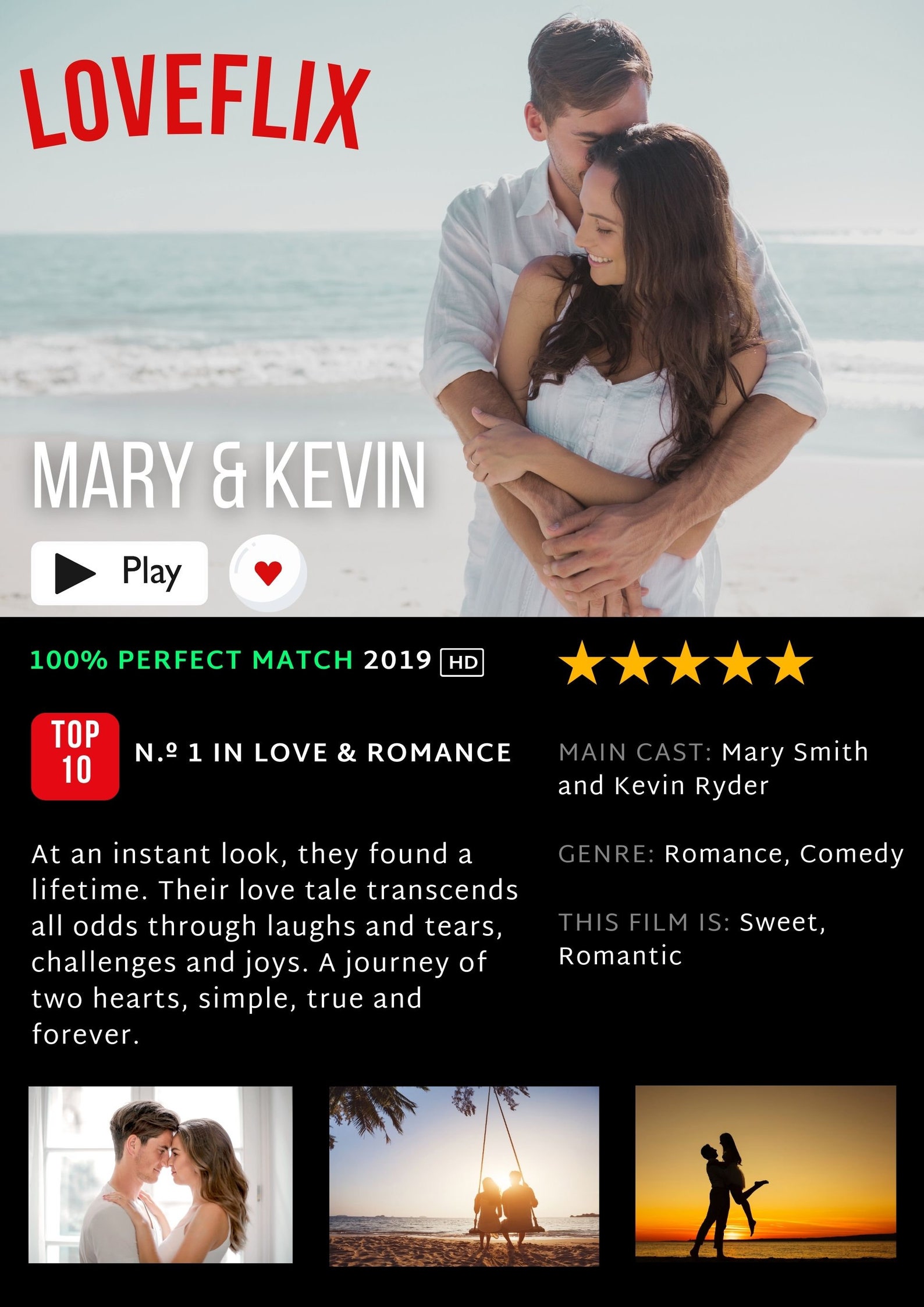 Custom Movie Poster Template, Couple Personalized Poster, Valentines Day, Wedding Poster ...