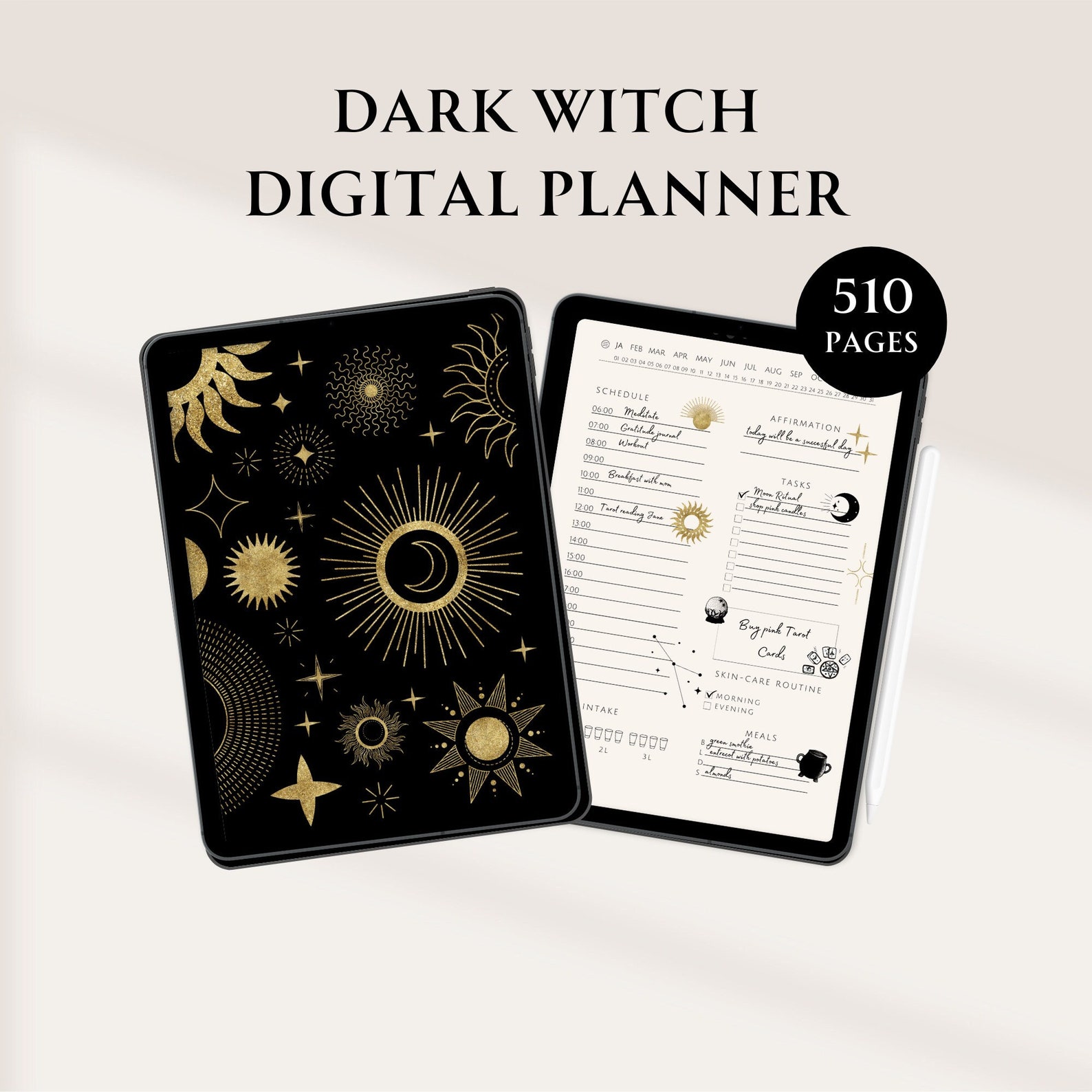 Dark Witch Digital Planner: Daily, Weekly, Monthly (PDF) - Etsy