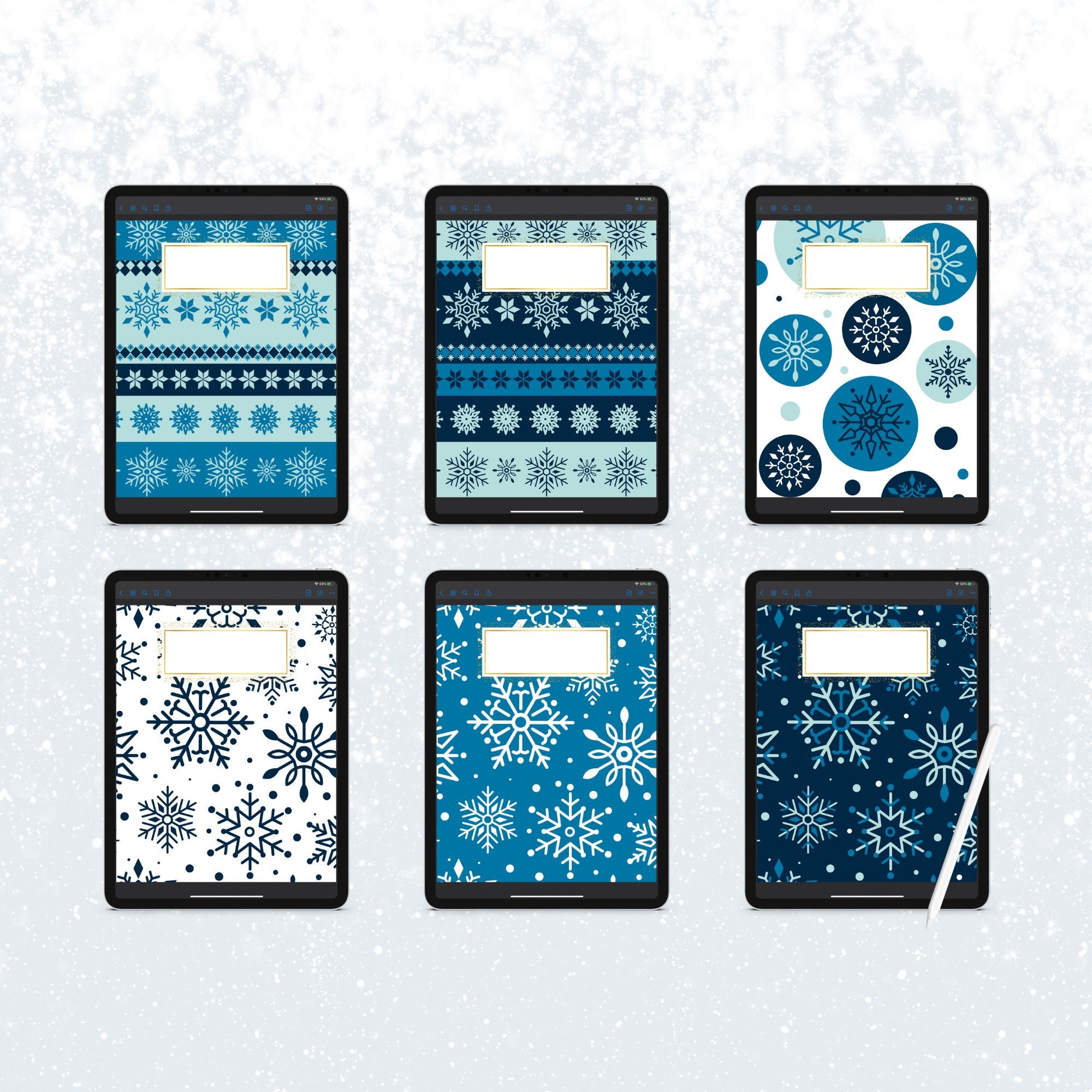 Minimalist Winter Digital Notebook Covers | Winter Digital Covers ...