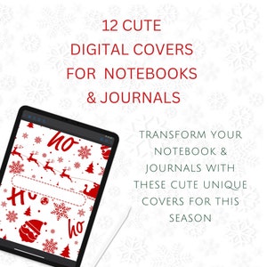 Cute Christmas Digital Notebook Covers for Planners | Winter Digital ...