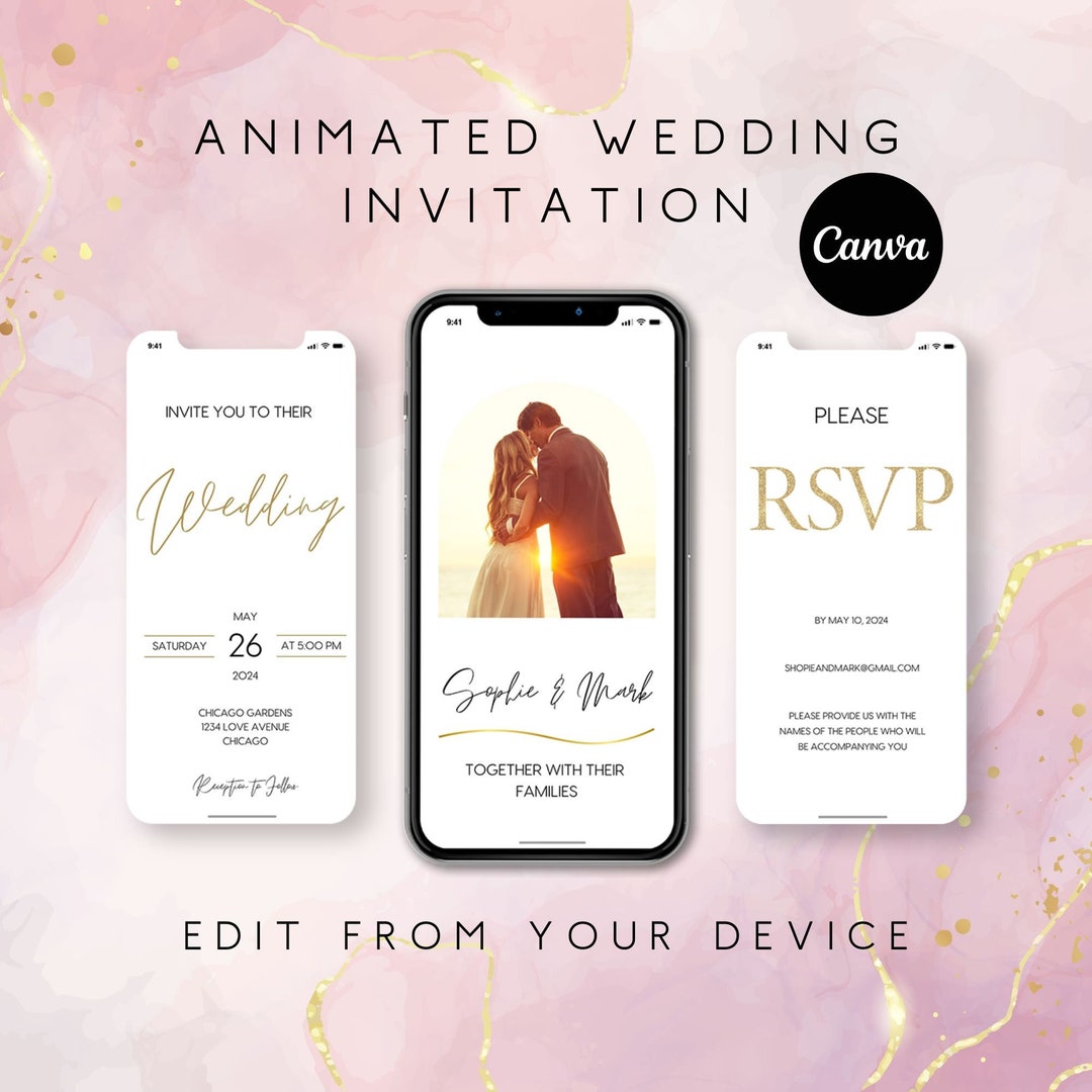 Wedding Invitation Template | Editable Template | Video Invite ...
