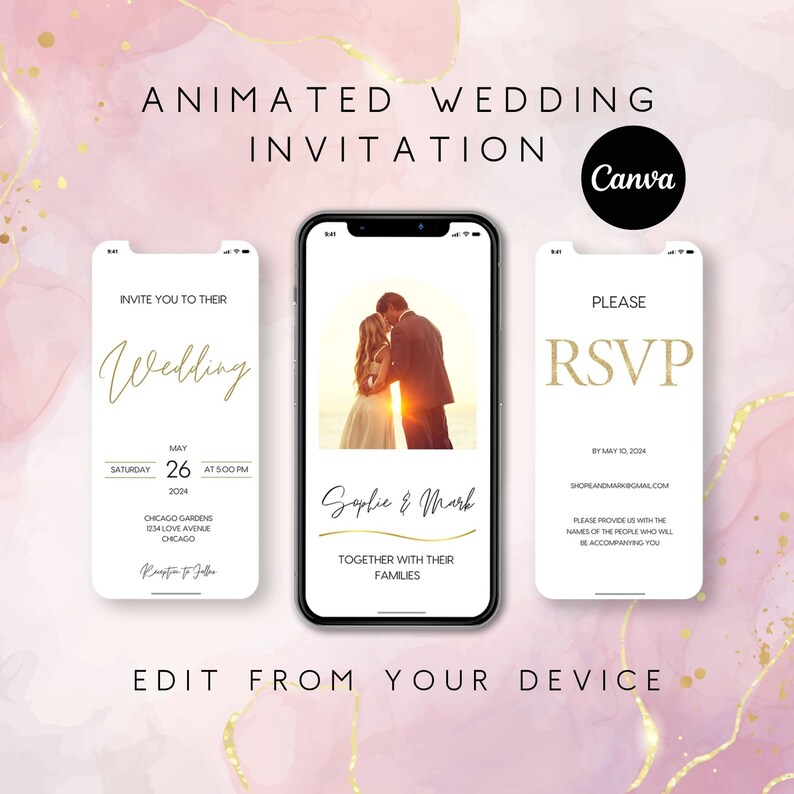 Wedding Invitation Template | Editable Template | Video Invite ...