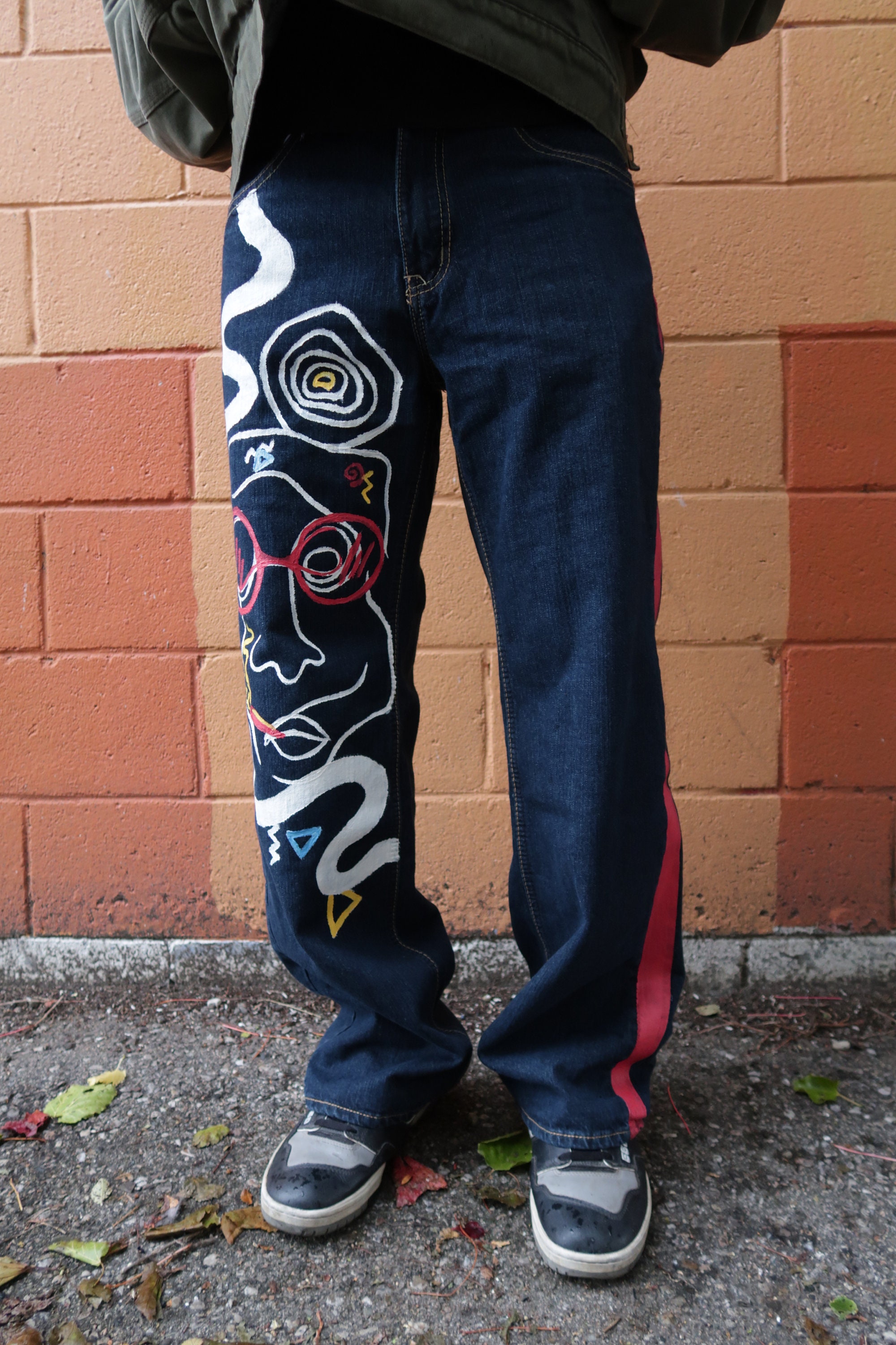 Hand Painted Denim Pants - Etsy