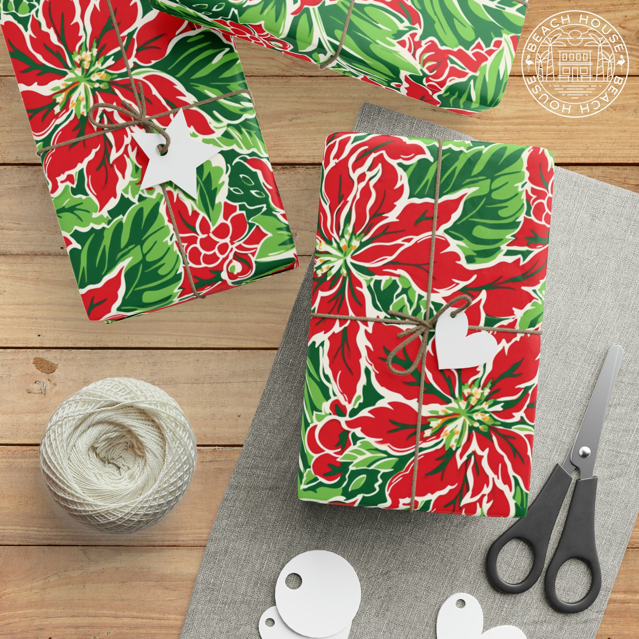 Tulum Wrapping Paper: Tropical Gift Wrap, Preppy Wrapping Paper, Floral ...