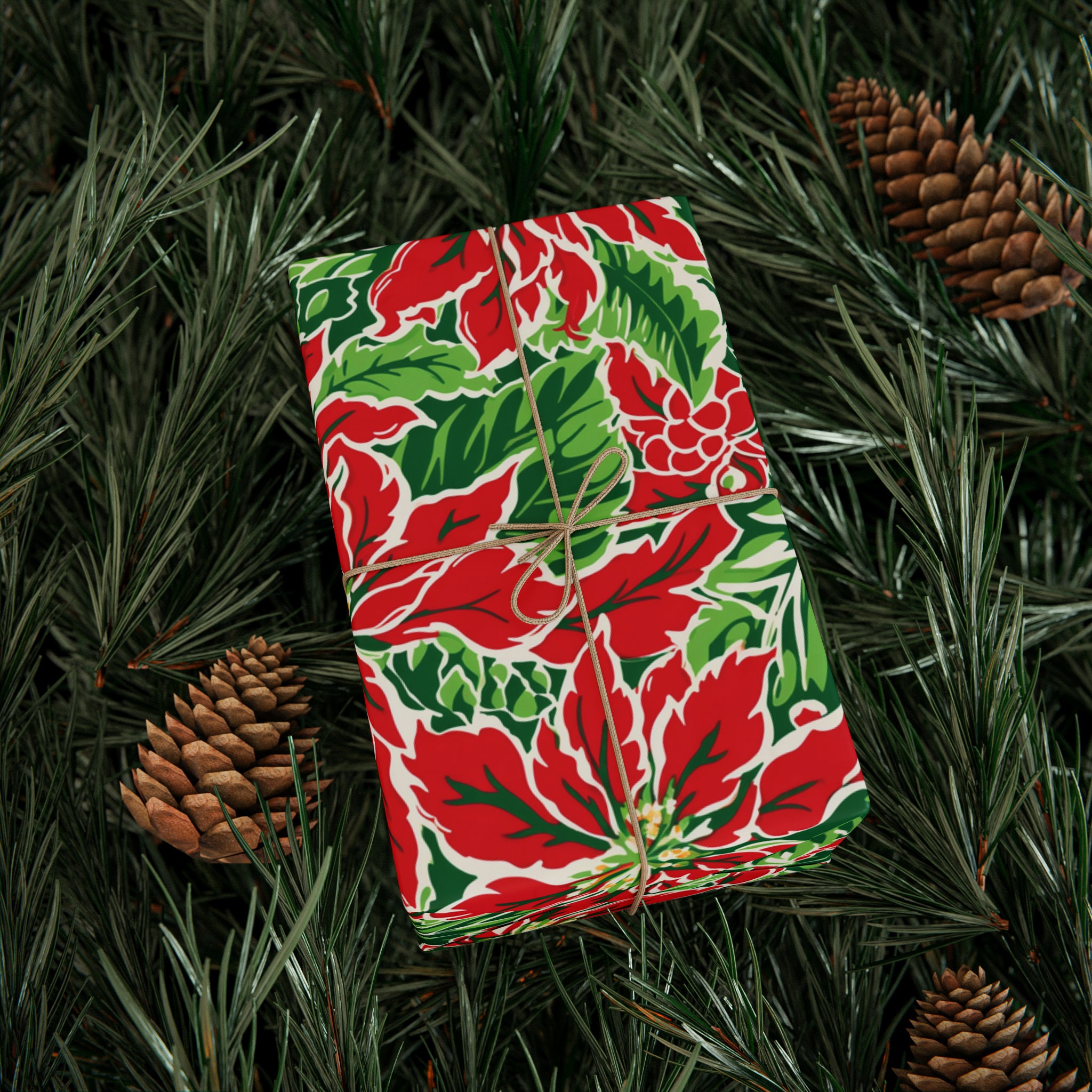 Tulum Wrapping Paper: Tropical Gift Wrap, Preppy Wrapping Paper, Floral ...