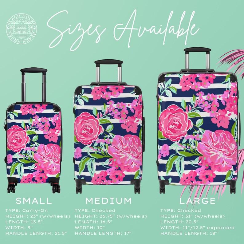 Hilton Head Suitcase Hard Side Luggage Roller Suitcase - Etsy