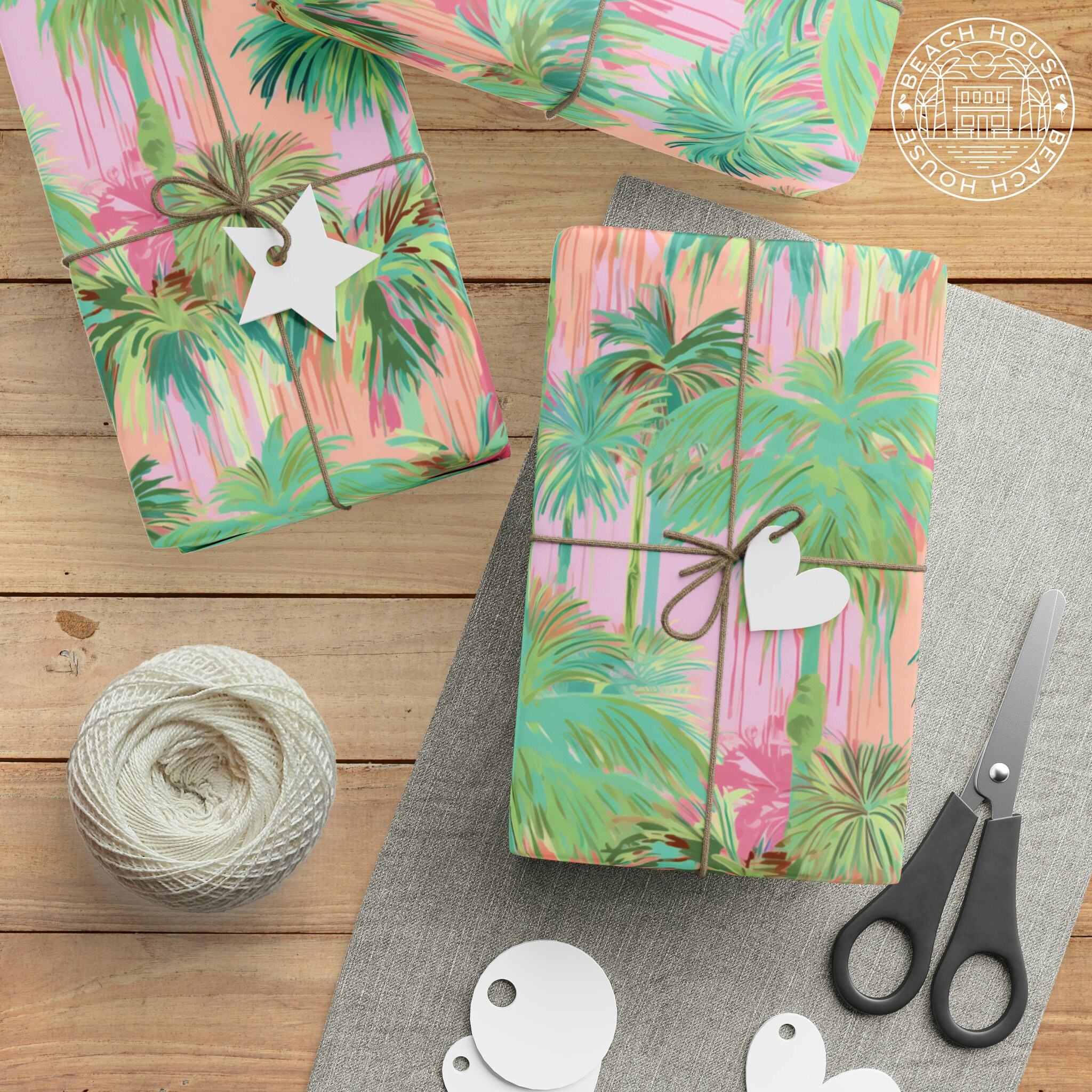 Vilano Wrapping Paper: Tropical Gift Wrap Preppy Wrapping - Etsy