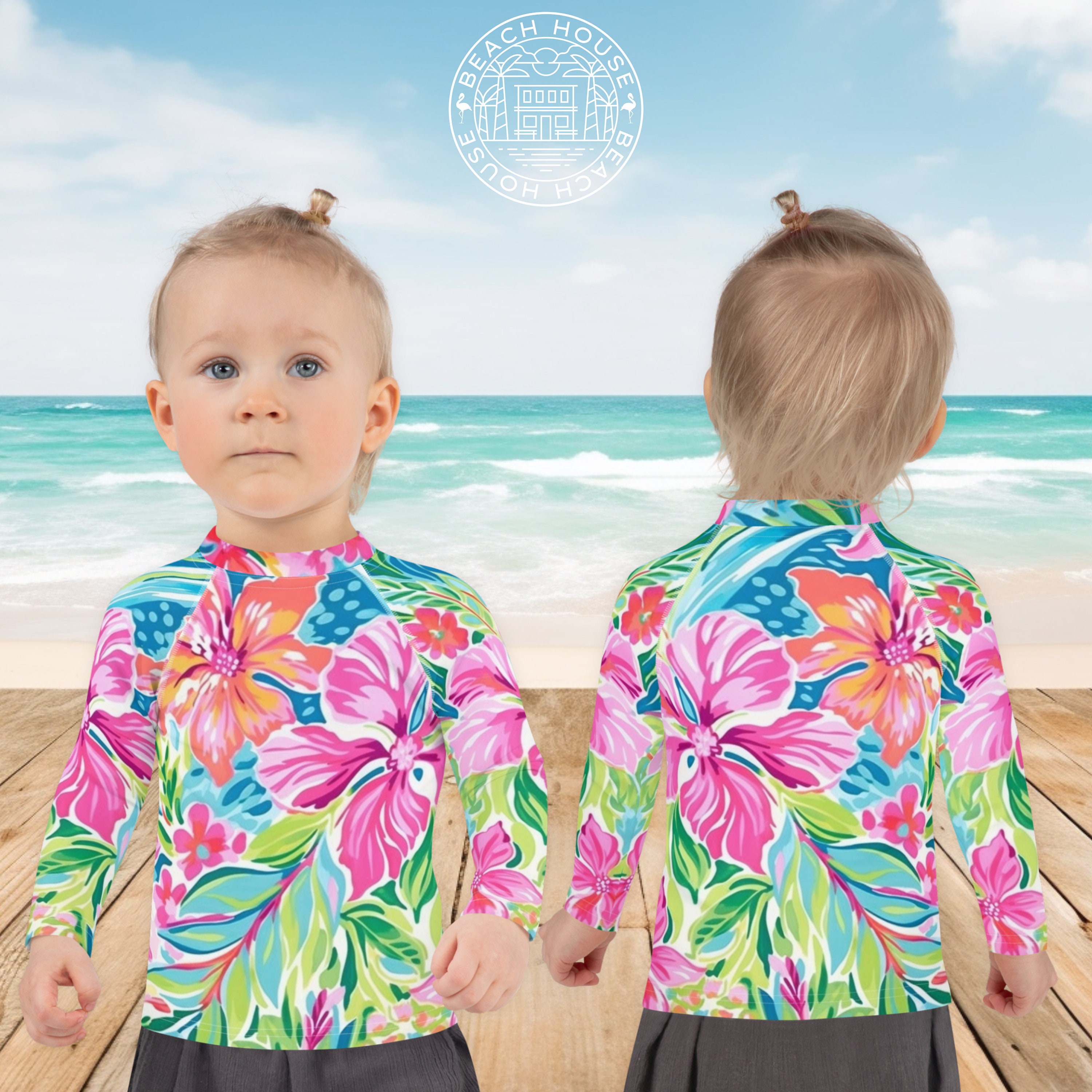 Waikiki Family Rash Guard Shirt, Tropical Swim Shirt, Matching Sun ...