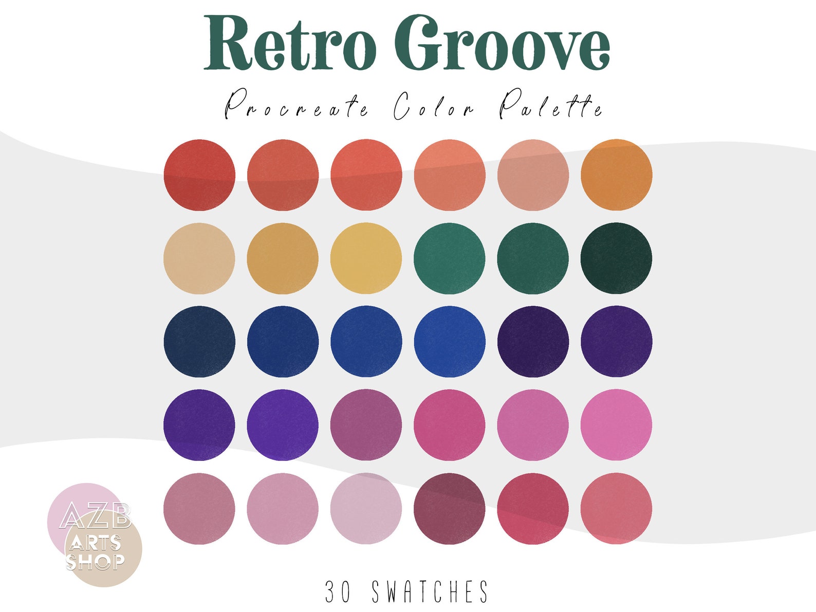Disco 70s Procreate Color Palette Bundle | Color Palette for Procreate ...