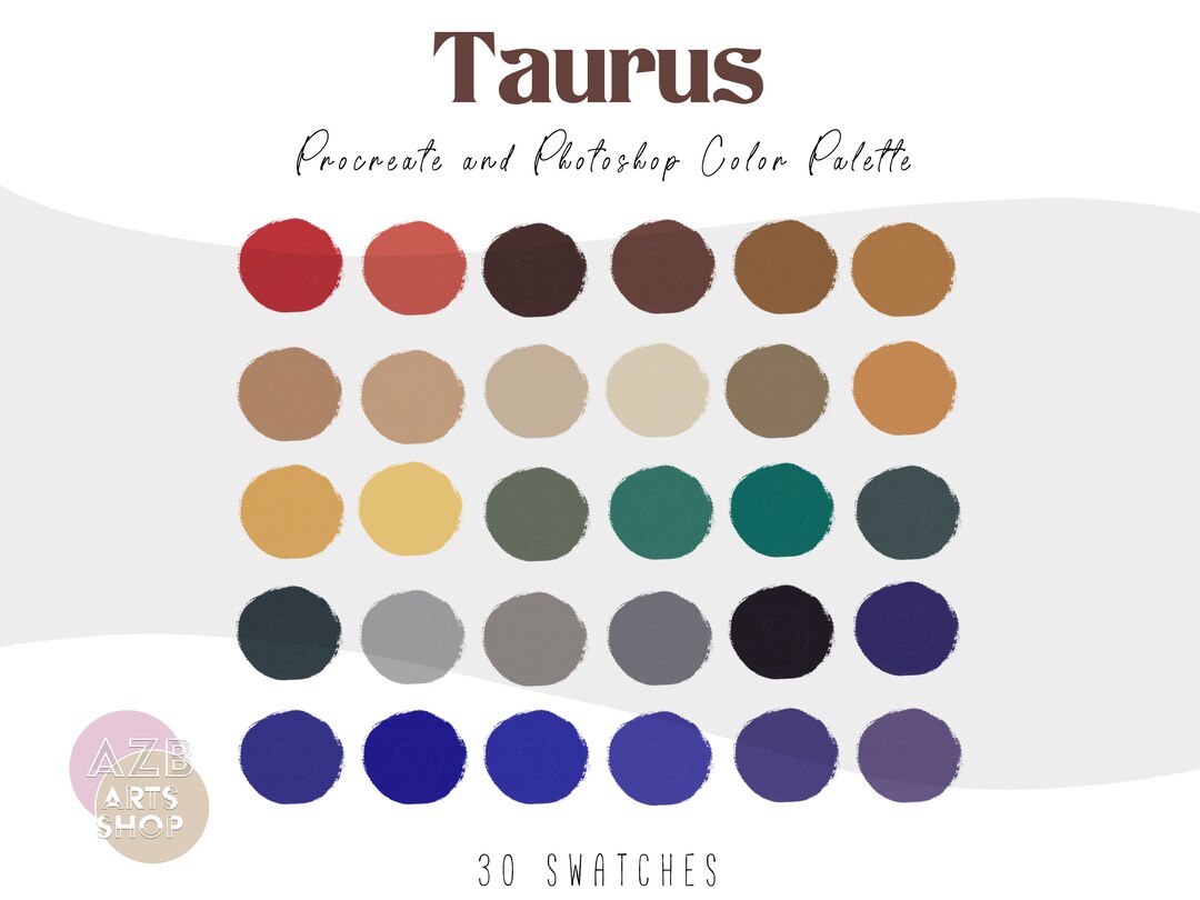 Taurus Procreate Adobe Color Palette Cool Color Palette for - Etsy