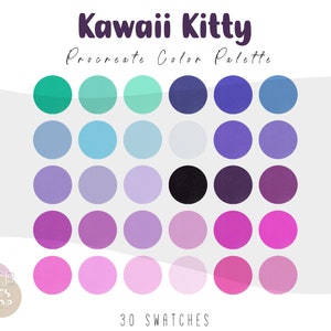 Kawaii Procreate Color Palette Bundle Cute Color Palette for Procreate ...