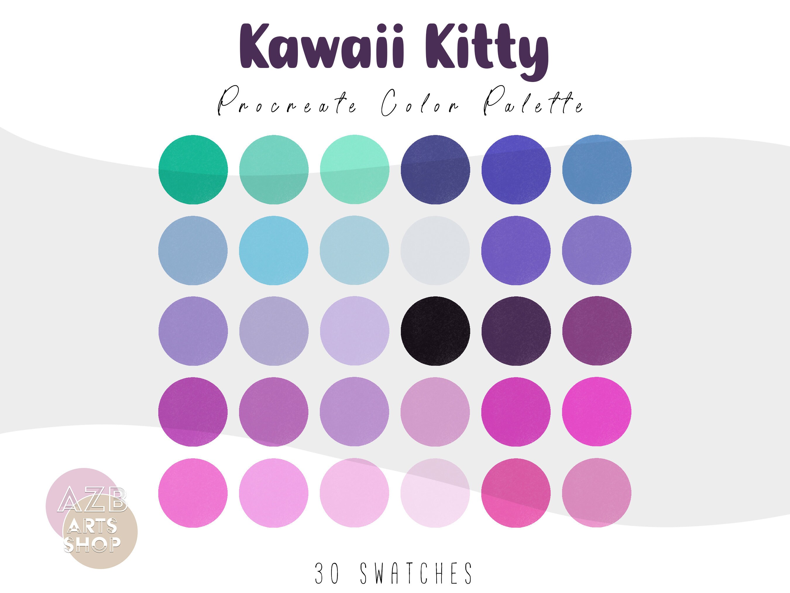 Kawaii Procreate Color Palette Bundle Cute Color Palette for Procreate ...