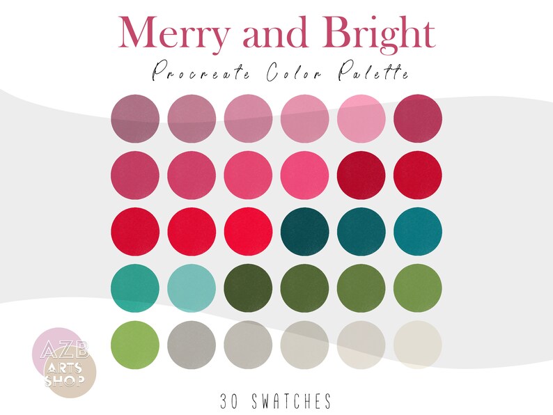 Christmas Procreate Color Palette Bundle Color Palette for Procreate ...
