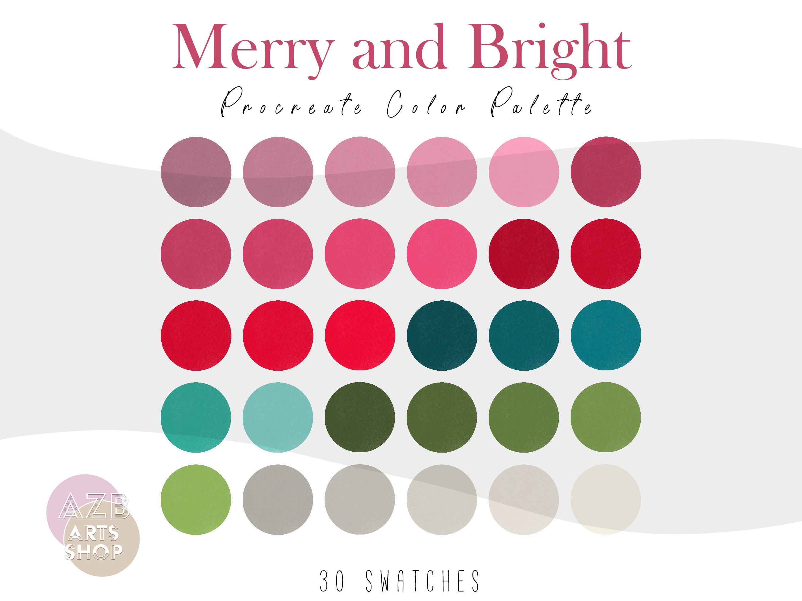 Christmas Procreate Color Palette Bundle Color Palette for Procreate Procreate Swatches iPad Art ...