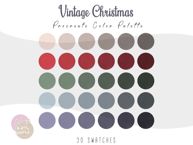 Christmas Procreate Color Palette Bundle Color Palette for Procreate Procreate Swatches iPad Art ...