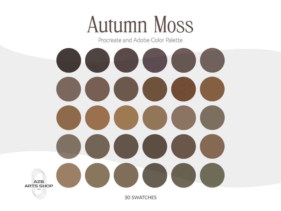 Muted Earth Tones Earthy Procreate & Adobe Color Palette Bundle ...