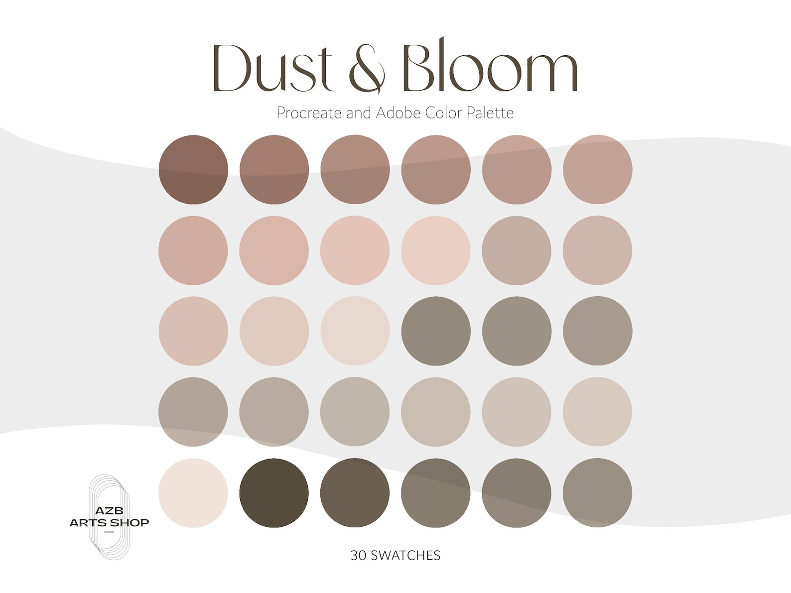 Soft Muted Earthy Neutral Procreate & Adobe Color Palette Bundle ...
