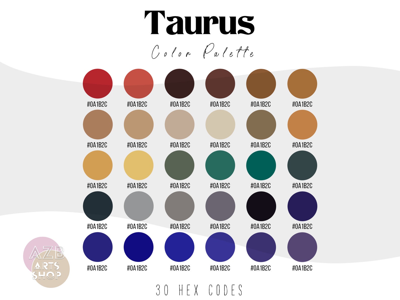 Taurus Procreate Adobe Color Palette Cool Color Palette for - Etsy