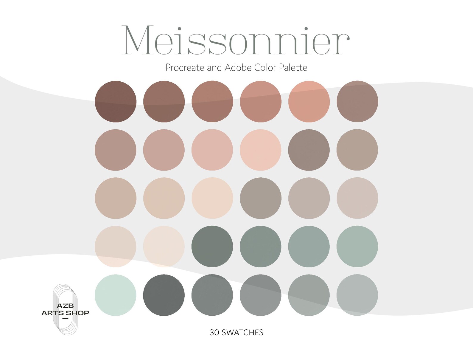 Rococo Baroque Pastel Procreate & Adobe Color Palette Bundle ...