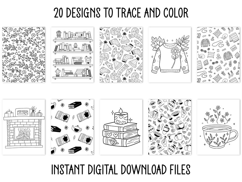 Cozy Hygge Procreate Doodle Pad - 20 Designs, Relaxing Patterns to ...