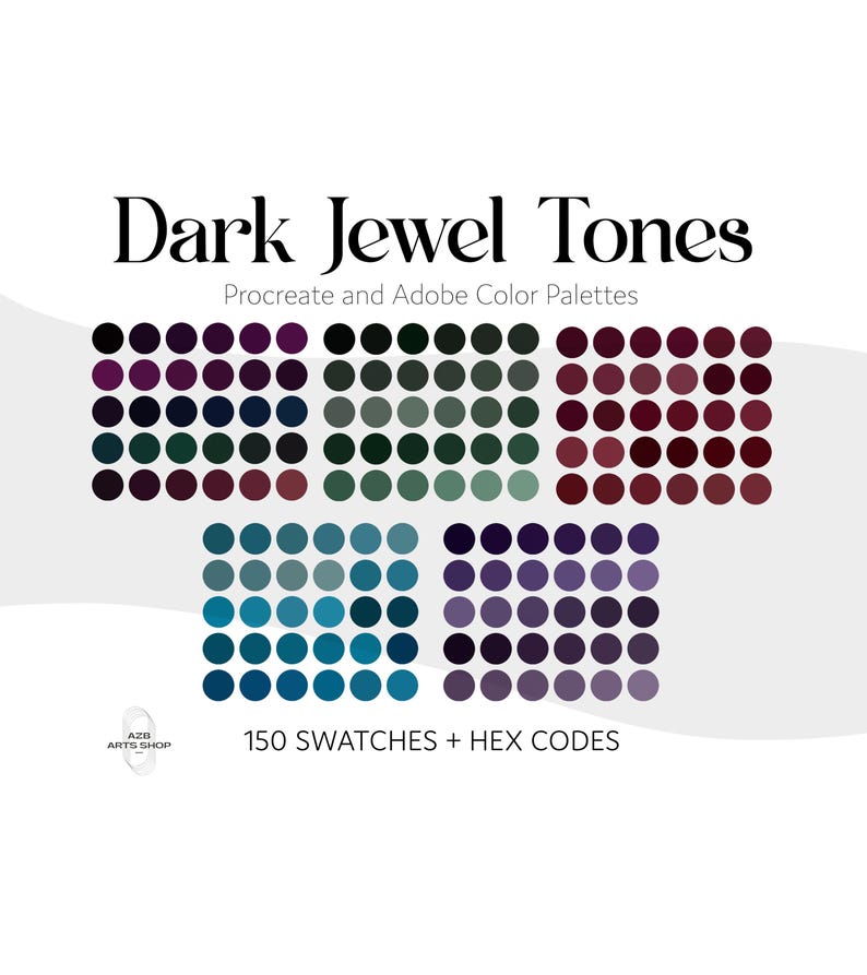 Dark Jewel Tones Moody Botanical Whimsigoth Berry Earthy Procreate ...