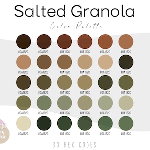 Salted Granola Procreate Adobe Color Palette Color Palette for ...