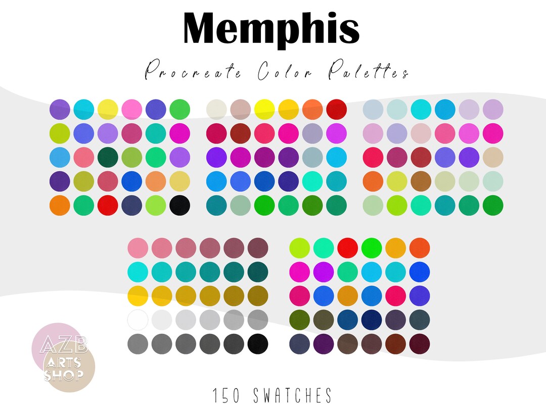 Memphis Procreate Color Palette Bundle Color Palette for Procreate ...