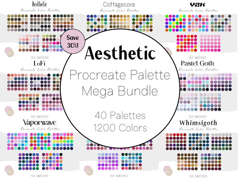 Aesthetic Procreate Color Palette MEGA BUNDLE Color Palette - Etsy