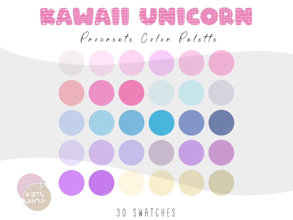 Kawaii Procreate Color Palette Bundle | Cute Color Palette for ...