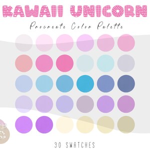 Kawaii Procreate Color Palette Bundle | Cute Color Palette for ...