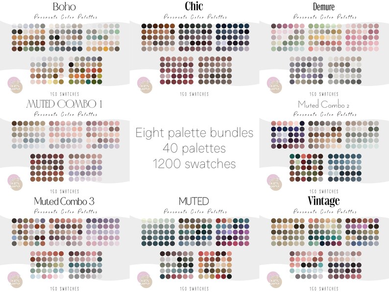 Muted Procreate Color Palette MEGA BUNDLE | Color Palette for Procreate ...