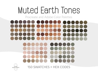 Muted Earth Tones Earthy Procreate & Adobe Color Palette Bundle ...
