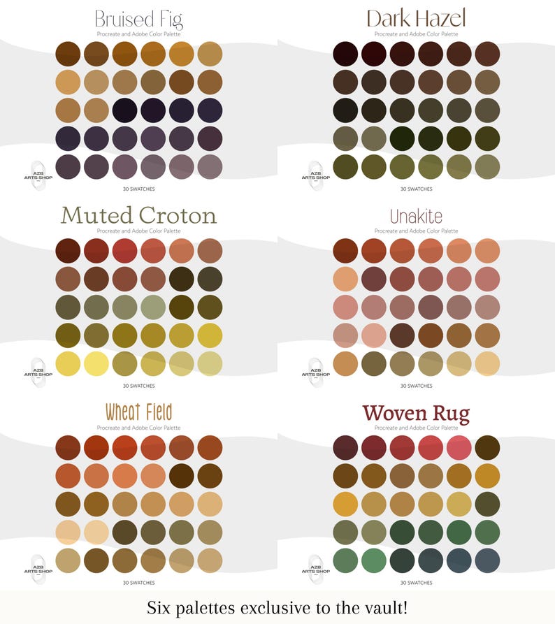 Earthy Earth Tone Nature Warm Color Palette Vault | 25 Aesthetic Color ...