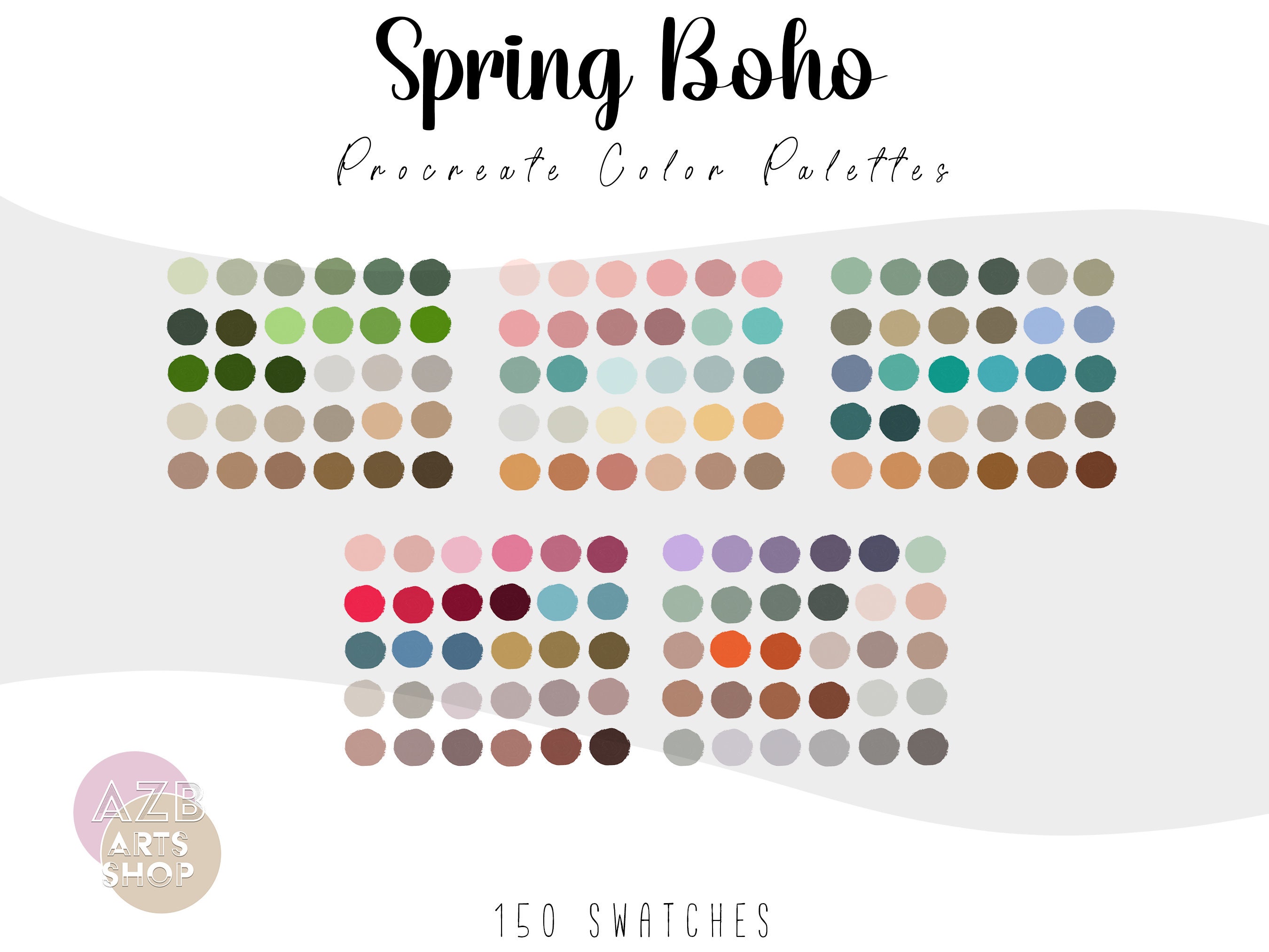 Spring Boho Procreate Color Palette Bundle Color Palette for Procreate ...