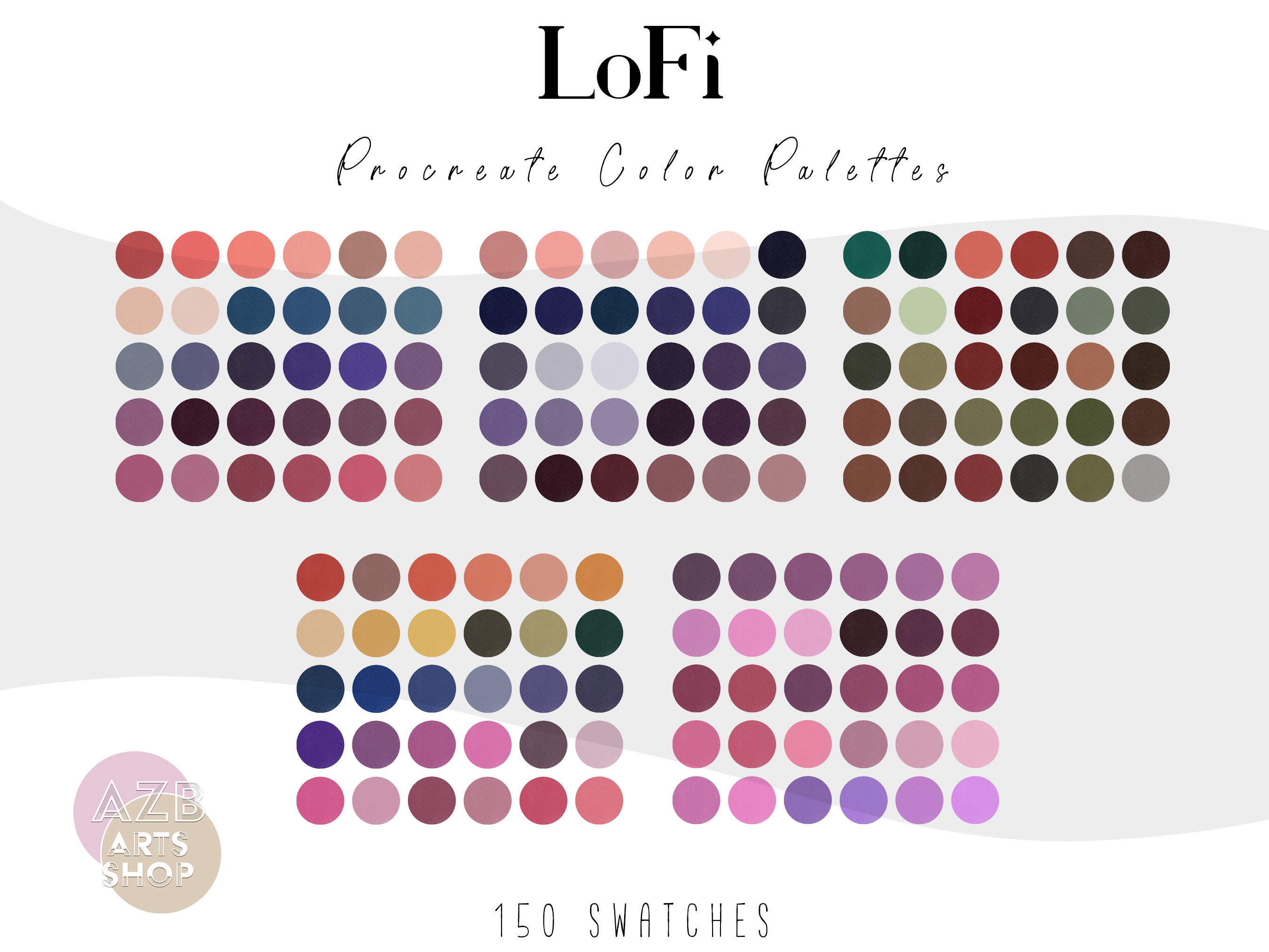 Lofi Chill Procreate Color Palette Bundle Color Palette for Procreate ...