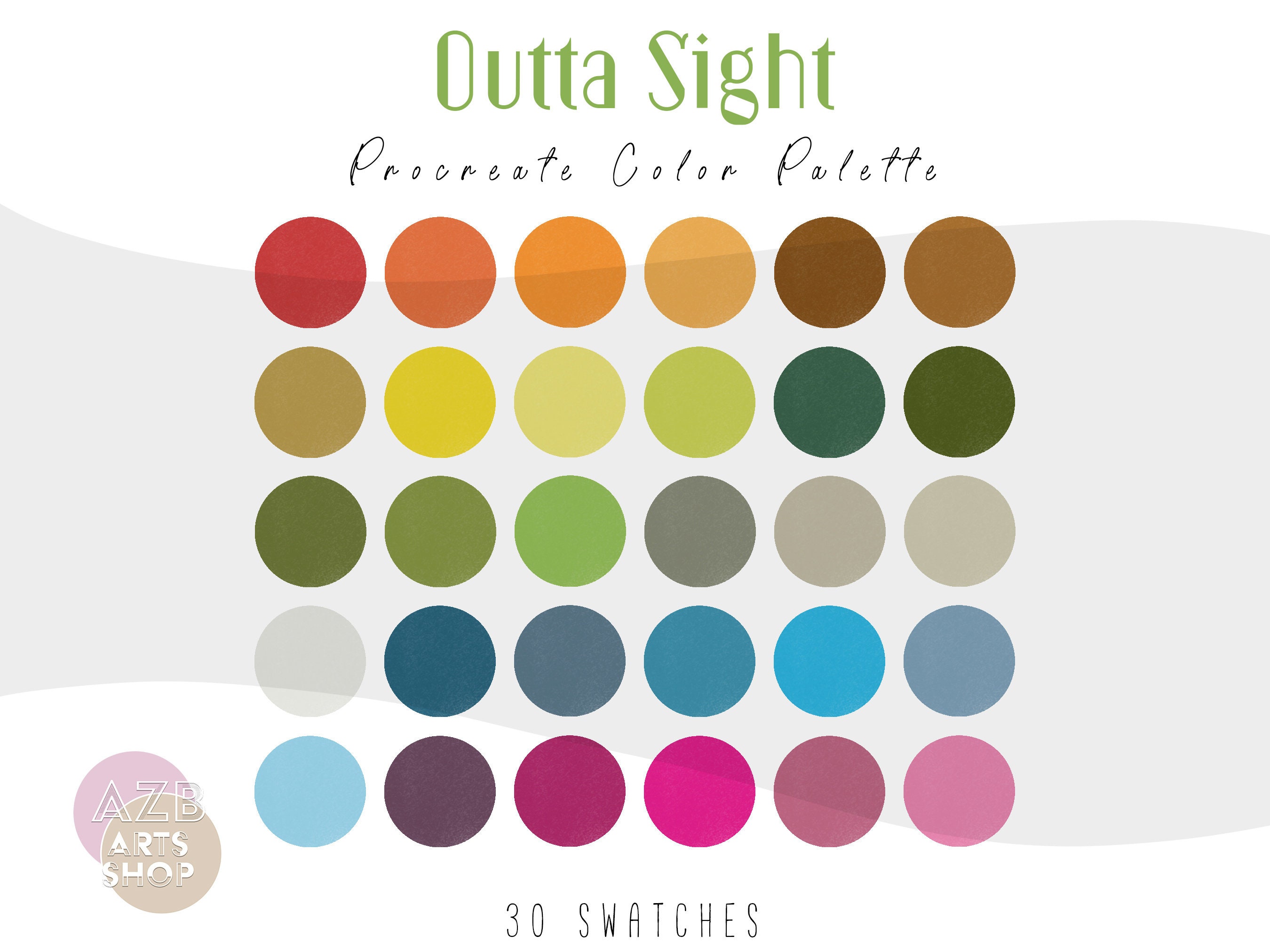 Groovy Procreate Color Palette Bundle | Disco Color Palette for ...