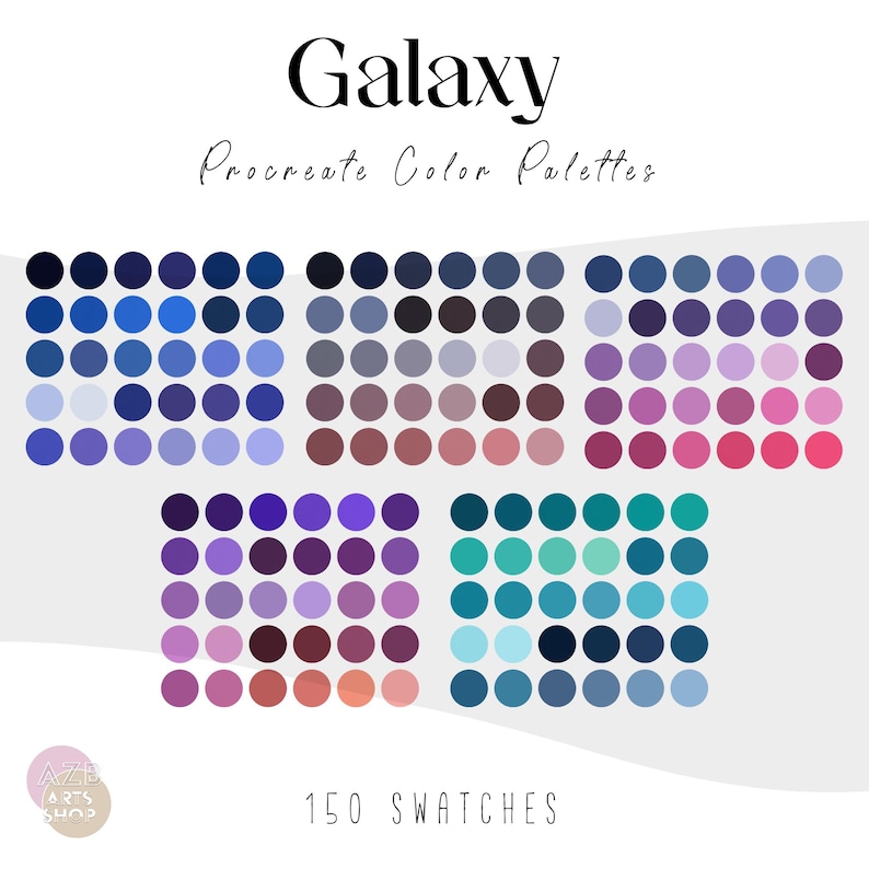 Galaxy Space Procreate Color Palette Bundle | Color Palette for ...