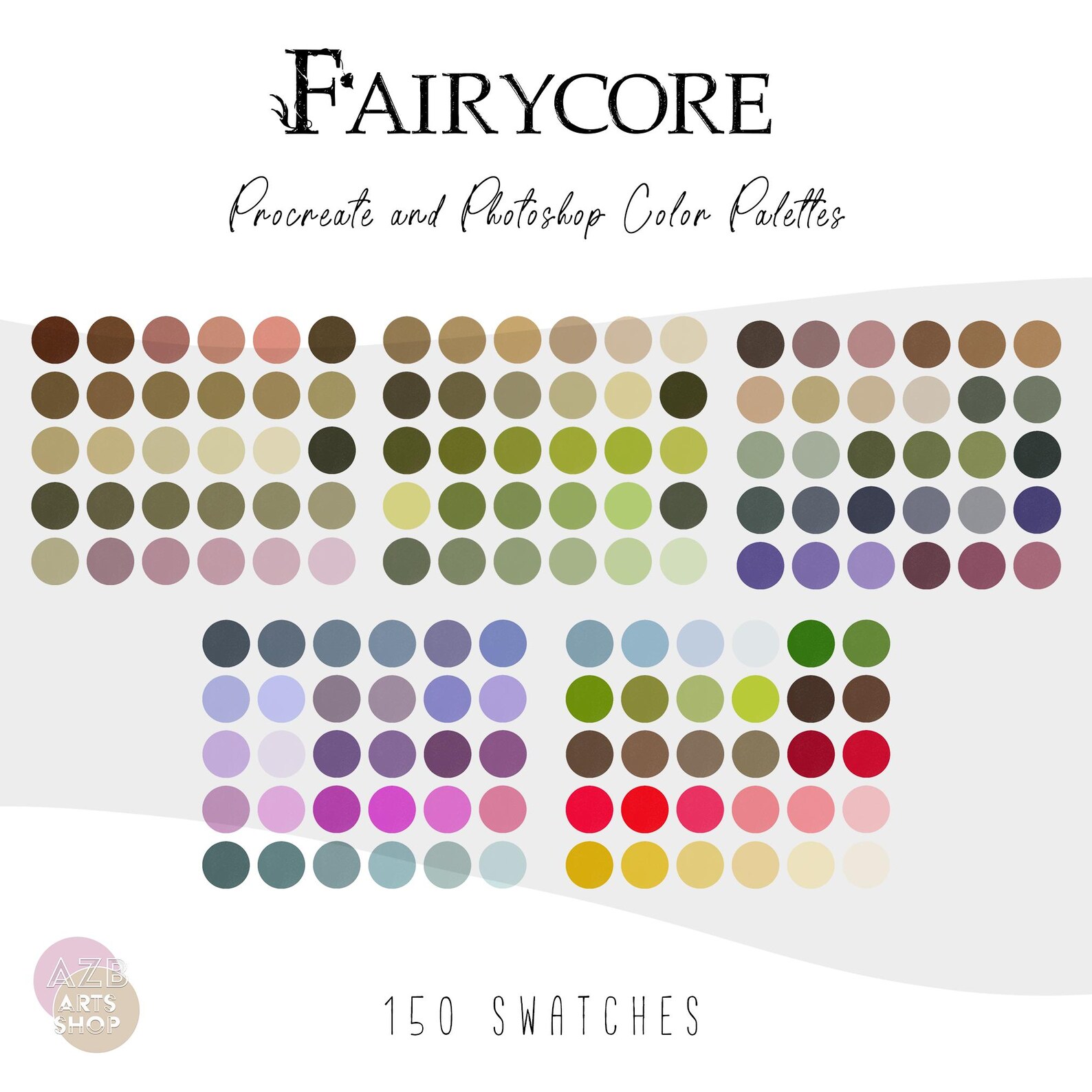 Fairycore Procreate & Photoshop Color Palette Bundle | Procreate ...