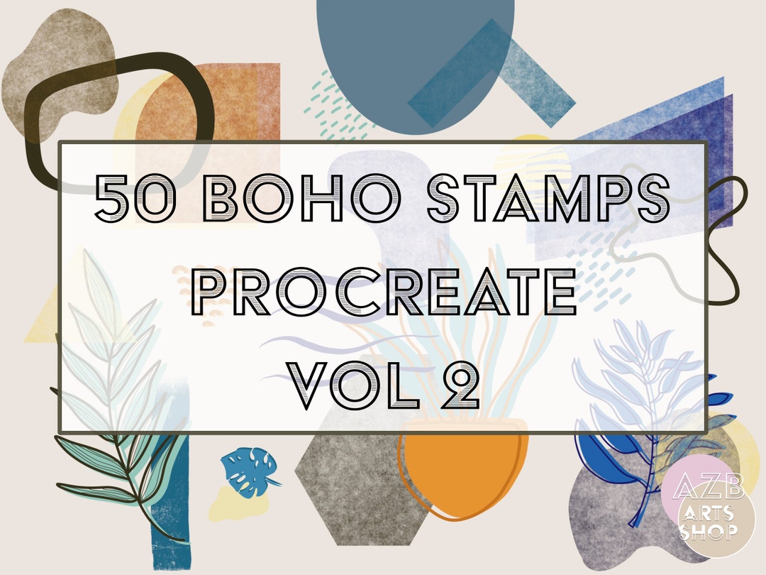 Boho Procreate Stamps 50 Procreate Stamps Mid-century Modern Boho ...
