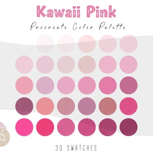 Kawaii Procreate Color Palette Bundle | Cute Color Palette for ...