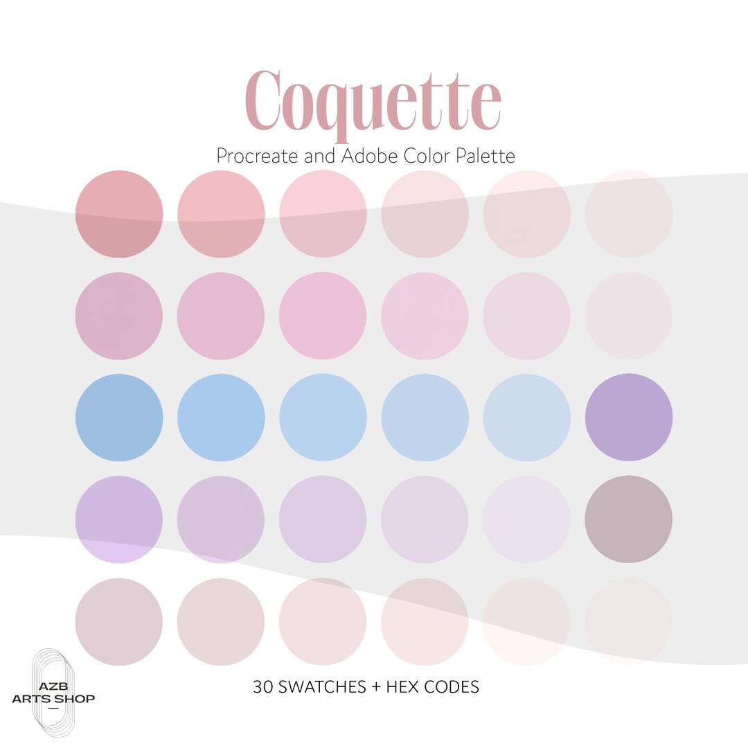 Coquette Blush Cute Soft Dolly Procreate & Adobe Color Palette ...