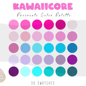 Kawaii Procreate Color Palette Bundle | Cute Color Palette for ...