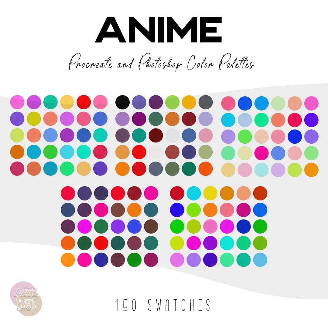 Anime Cute Procreate & Photoshop Color Palette Bundle Procreate ...
